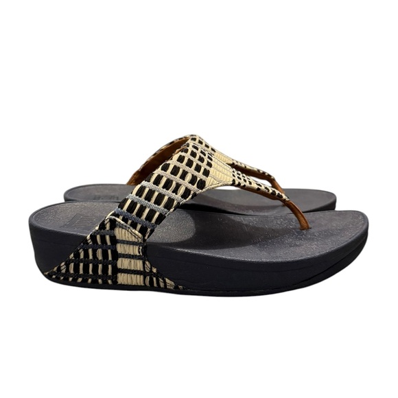 Fitflop | Shoes | Fitflop Blue And White Sandals With Platform Sole ...